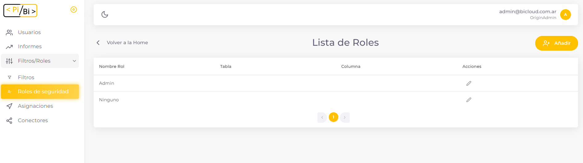 Roles de Seguridad | PiBi-Docs